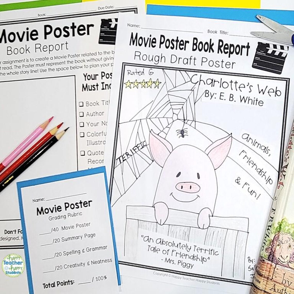 Movie Poster Book Report Template, Book Report Activity, Book Report ...