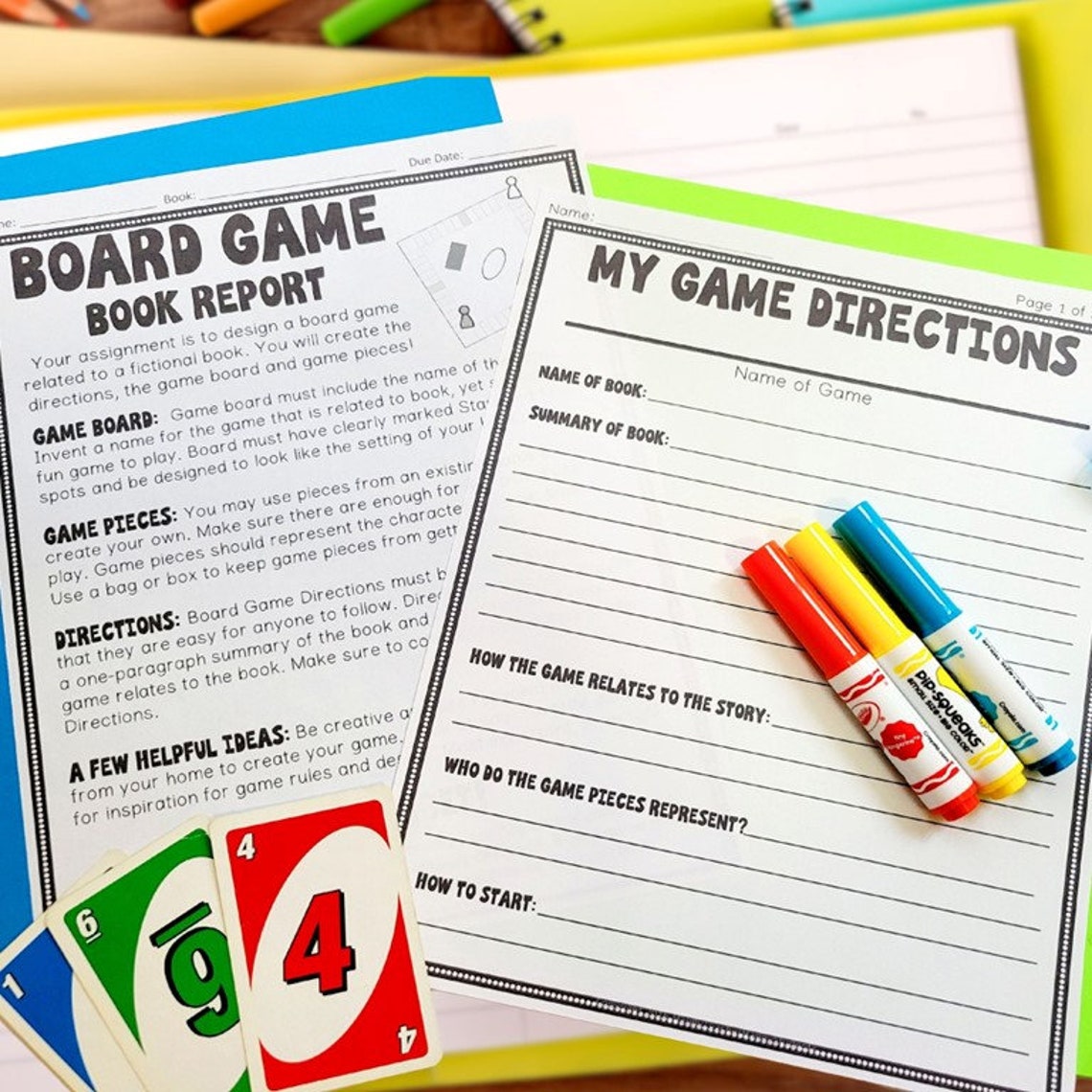 Board Game Book Report Template: Make a Game From a Fiction Book, Book ...