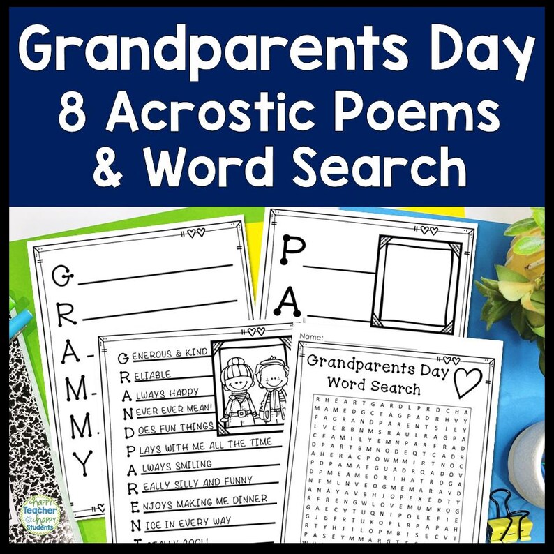 Grandparents Day Writing AND Grandparents Day Word Search ...