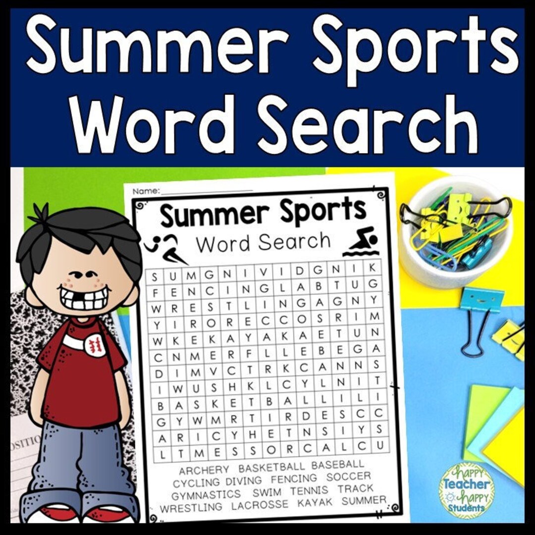 Summer Sports Word Search | Summer Olympics Word Search Activity ...