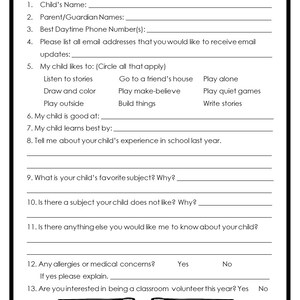 EDITABLE Parent Survey | Beginning of Year Parent Survey, Get to Know ...