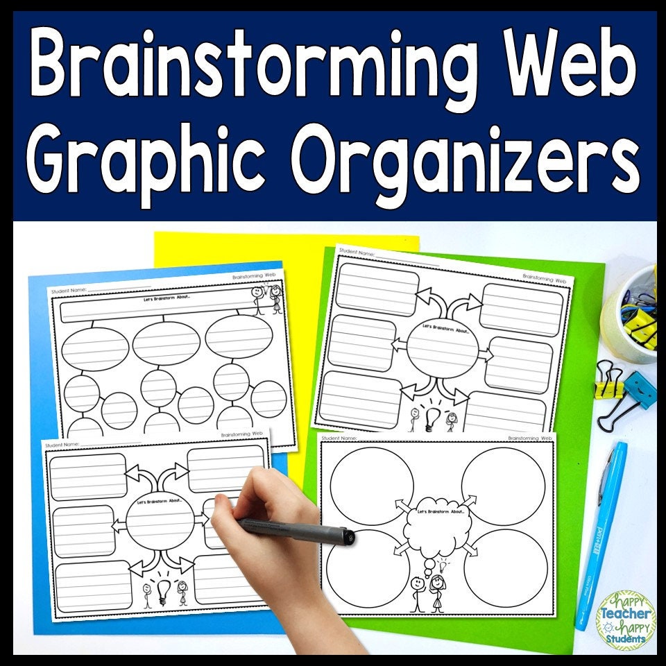 Printable Brainstorming Graphic Organizer Brainstorm Web for Kids Mind ...