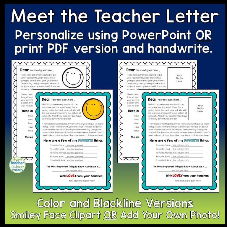 Editable Meet the Teacher Letter Template for Back to School ...