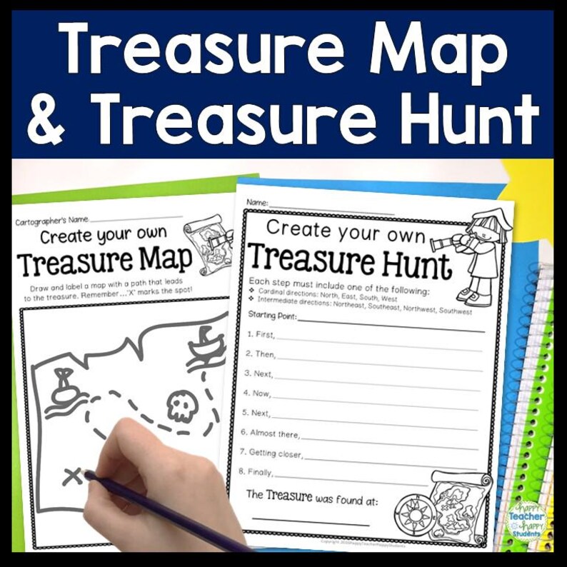 Treasure Map and Treasure Hunt | Cardinal Intermediate Directions ...