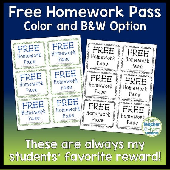 No Homework Pass Pdf