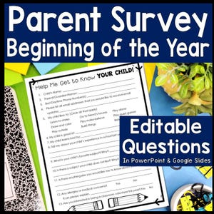 EDITABLE Parent Survey | Beginning of Year Parent Survey, Get to Know ...