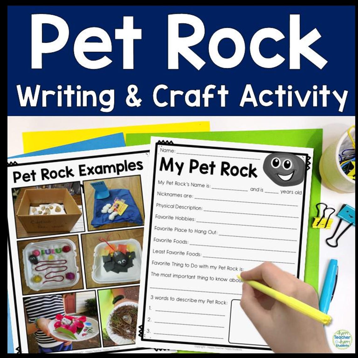 Pet Rock Craft and Writing Activity | Rocks & Minerals Activity or ...