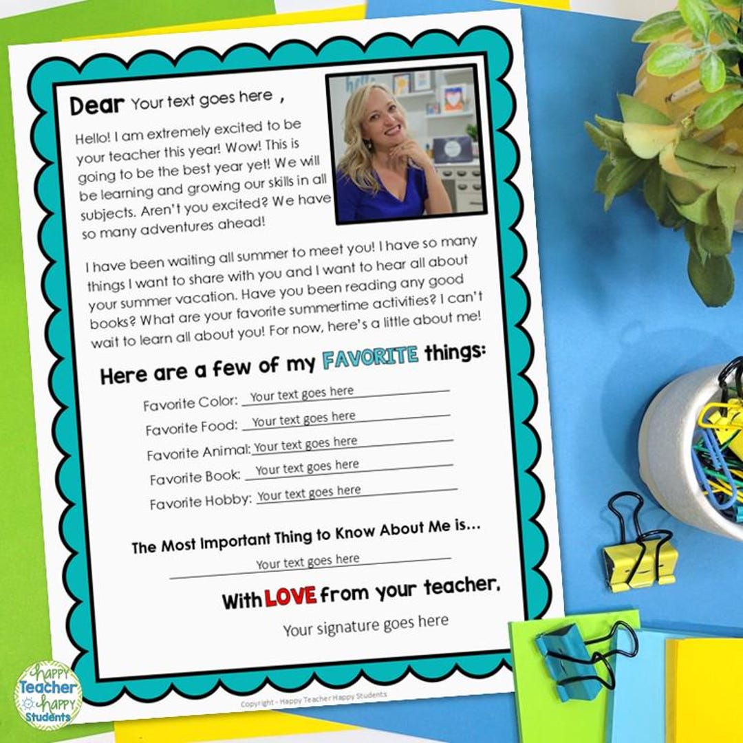 Editable Meet the Teacher Letter Template for Back to School ...