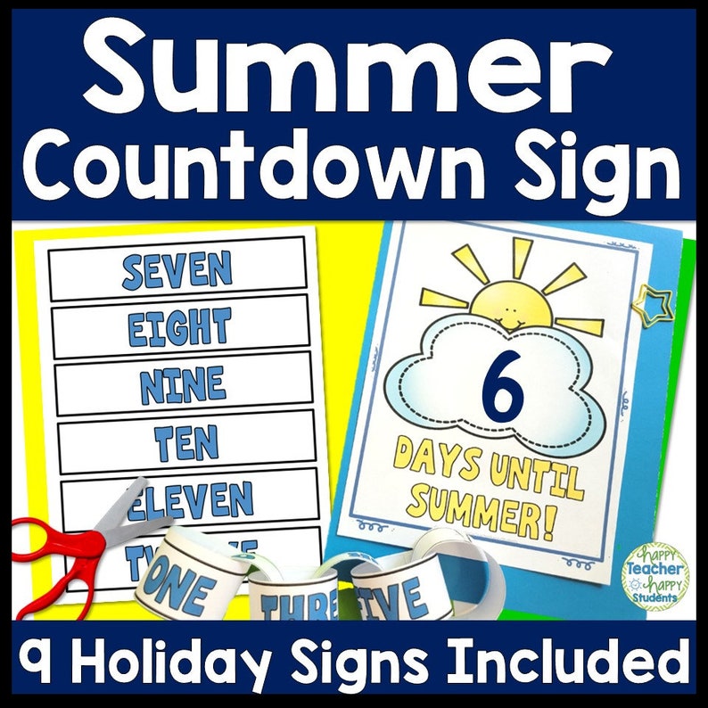 Summer Countdown Sign With Paper Chain, Countdown to Summer Activity ...