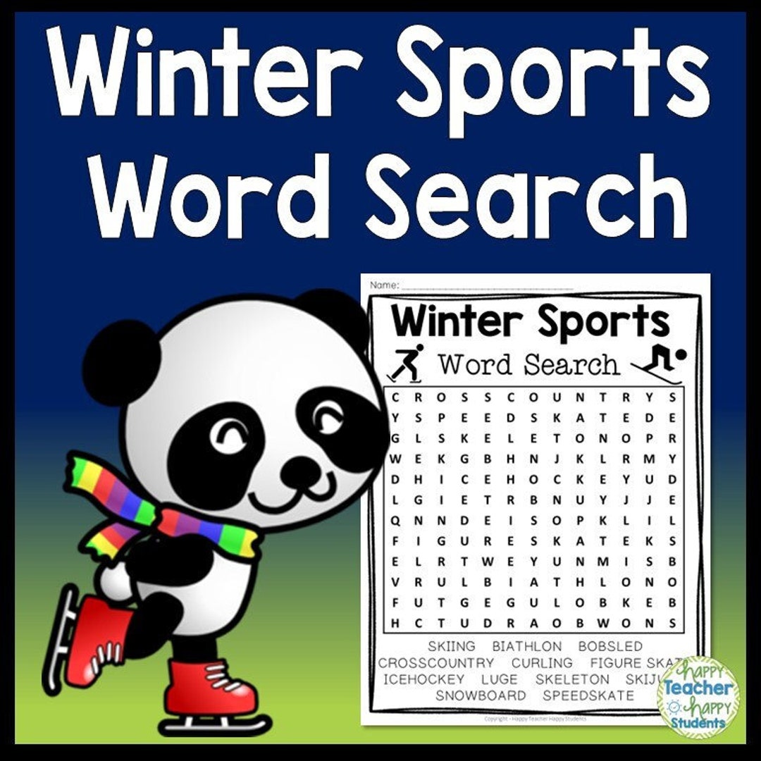 Winter Sports Word Search Perfect for the Winter Olympics 2024 Winter ...
