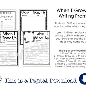 When I Grow up Writing Activity, What I Want to Be When I Grow up ...