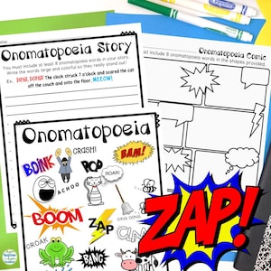 Onomatopoeia Activities & Posters: Word List, Write a Comic | Comic ...