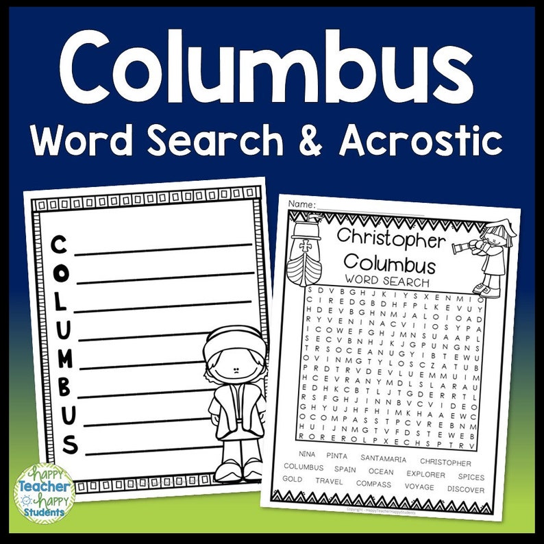 Christopher Columbus Word Search | Columbus Day Writing Poem | Columbus ...