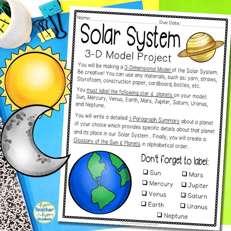 Solar System 3D Model Project for Kids (digital Download) - Etsy