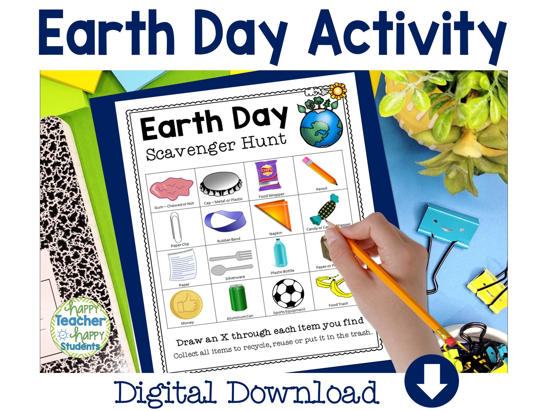 Earth Day Scavenger Hunt | Earth Day Activity Printable | Trash Clean ...