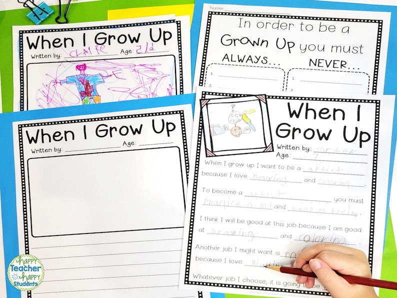 When I Grow up Writing Activity, What I Want to Be When I Grow up ...
