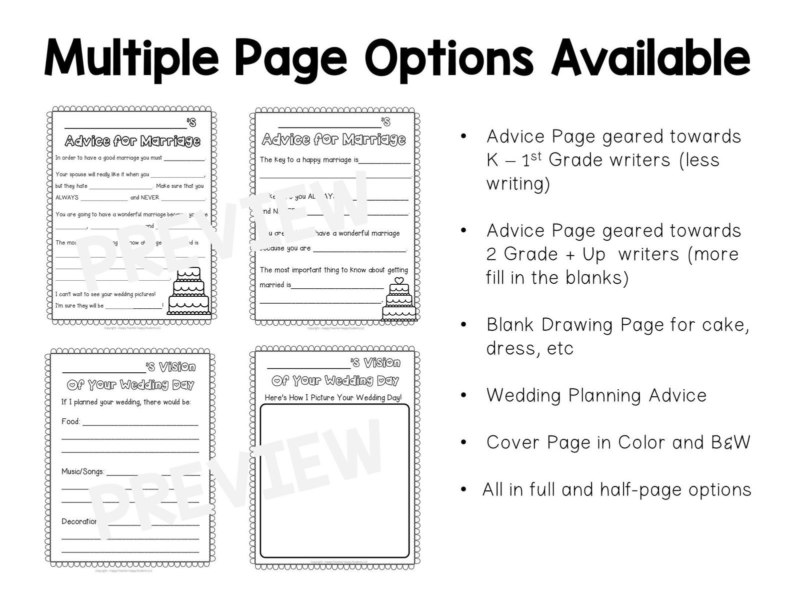 Childrens Advice for Marriage, Wedding Advice Book, Weddings Kids Table ...