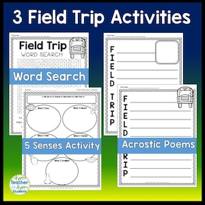 Field Trip Activities: Field Trip Word Search & 5 Senses Writing ...