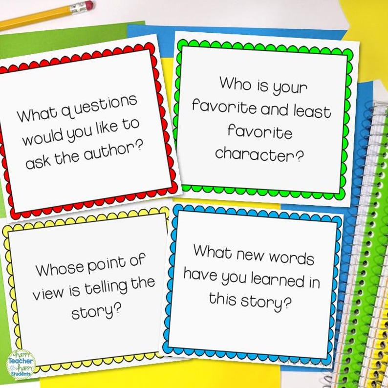 Printable Book Club Question Cards: 24 Book Club Discussion Questions ...