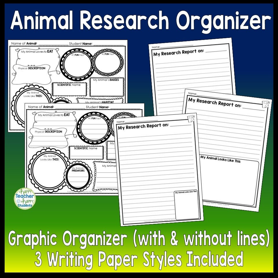 Animal Graphic Organizer Animal Research Activity Poster & Animal ...