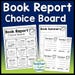 Book Report Choice Board Menu: Book Report Template for Any Book ...