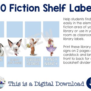 Nonfiction AND Fiction Library Shelf Dividers, Classroom Library Shelf ...