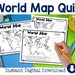 World Map: World Map Quiz test and Map Worksheet, 7 Continents and 5 ...
