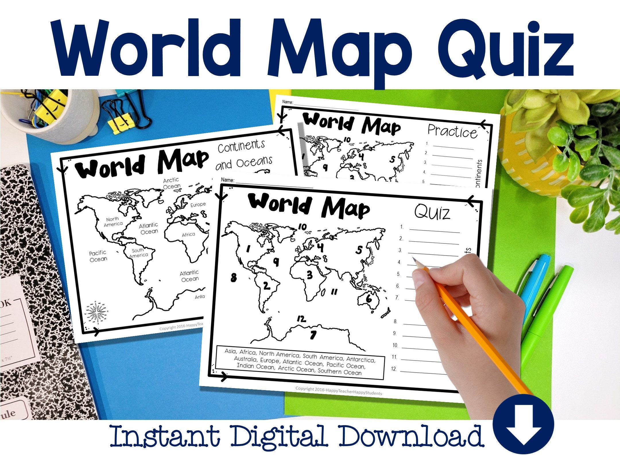 Cuestionario Sobre Los Continentes Y Océanos Del Mapa Del Mundo