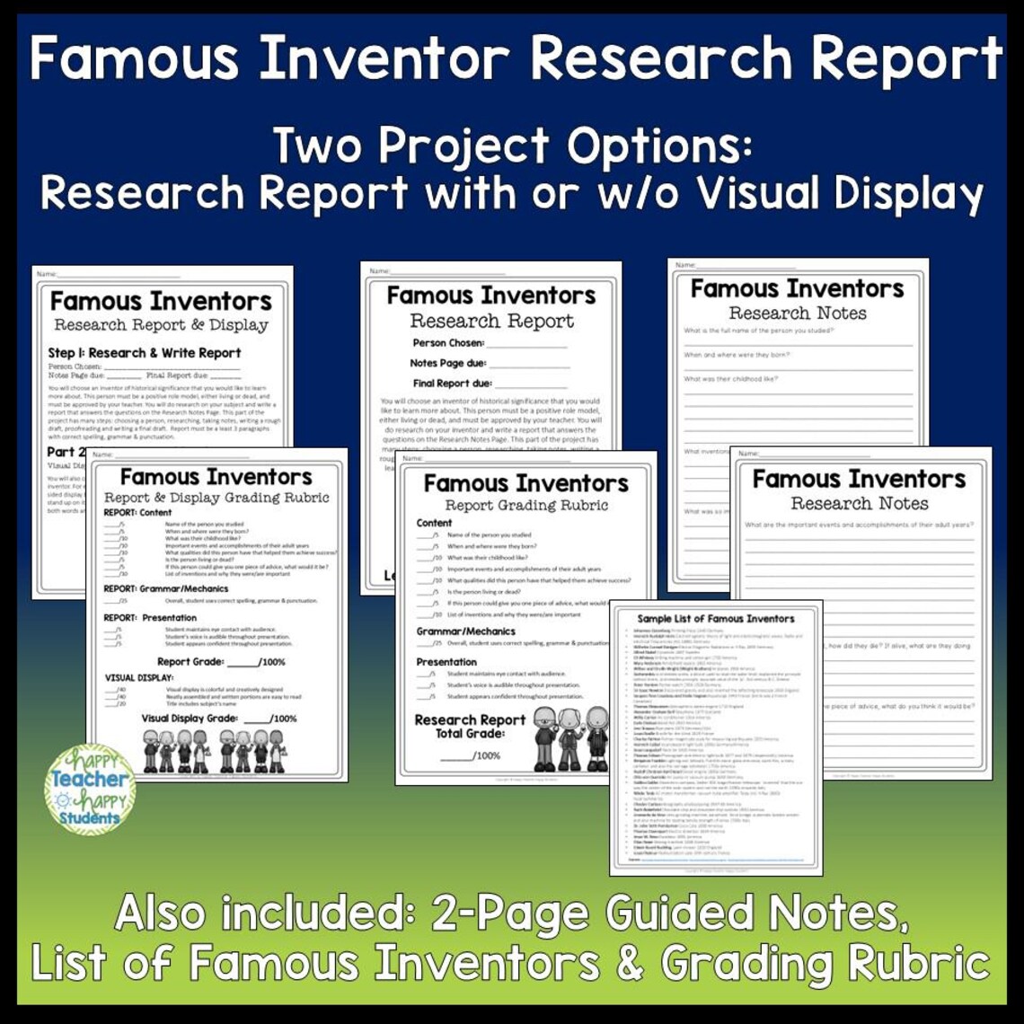 Famous Inventors Research Report & Display Project (digital PDF) - Etsy