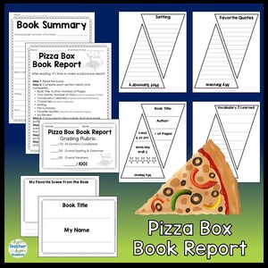 Pizza Box Book Report Template | Fun Book Report Idea for Kids (PDF) - Etsy