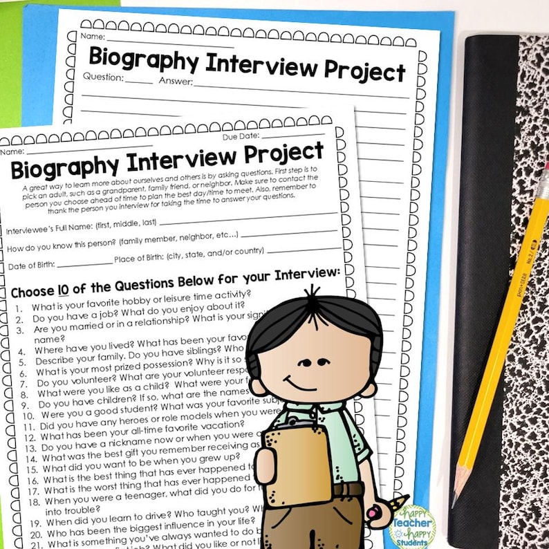 Biography Interview Project | Student Interviews an Adult | Sample ...