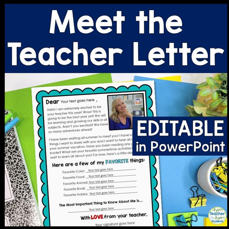 Editable Meet the Teacher Letter Template for Back to School ...