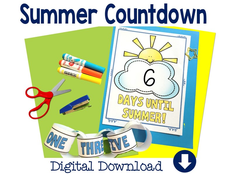 Summer Countdown Sign With Paper Chain Countdown to Summer - Etsy