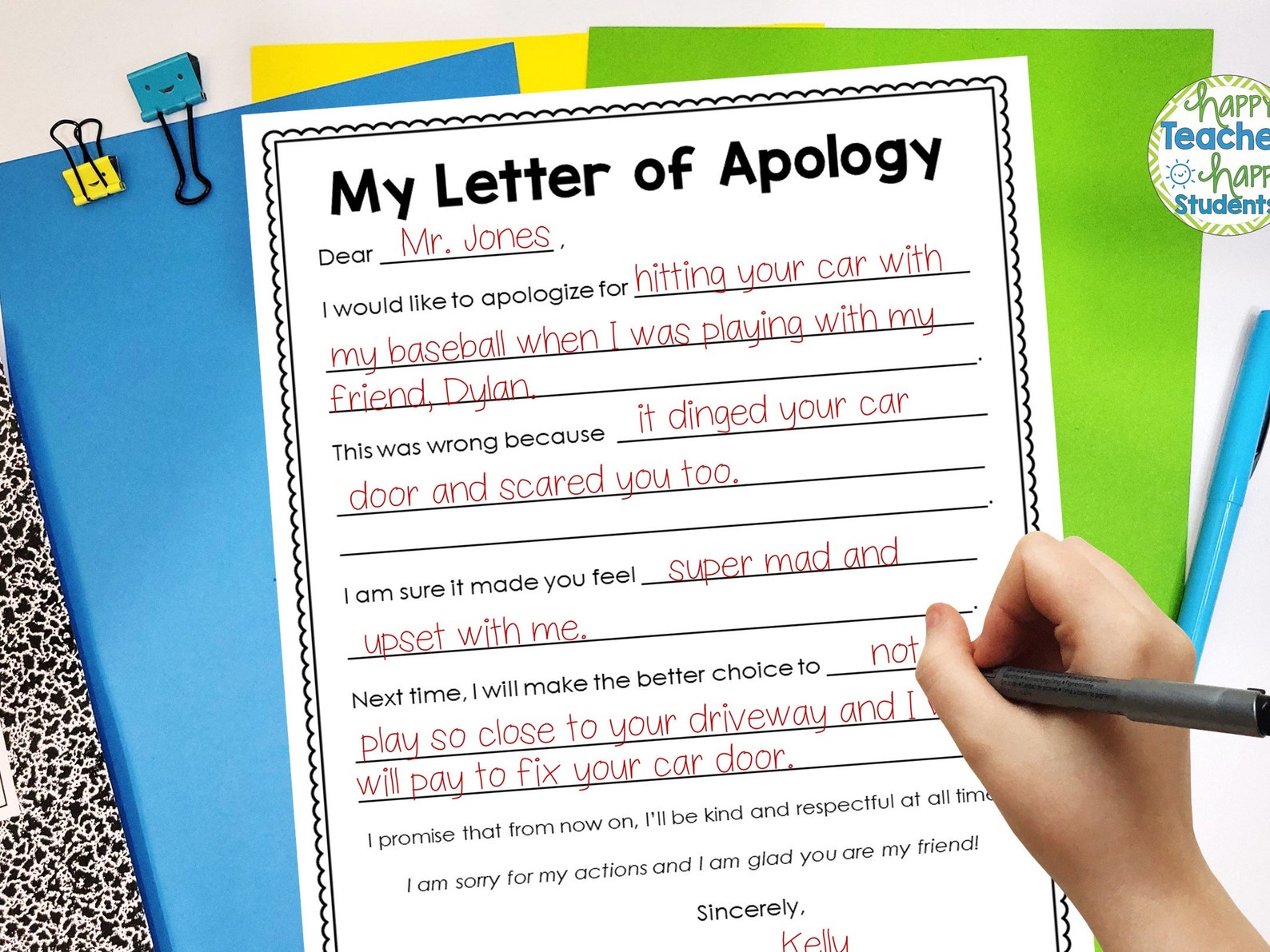 Kids Apology Letter Printable Apology Template for Children How to ...