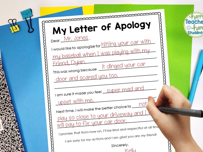 Kids Apology Letter Printable Apology Template for Children How to ...