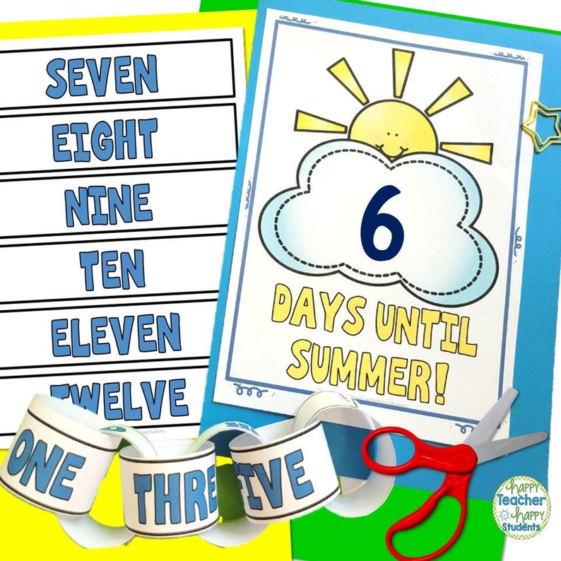Summer Countdown Sign With Paper Chain: Last 30 Days of School - Etsy
