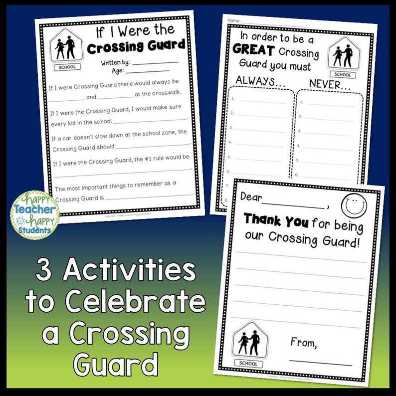 If I Were a School Crossing Guard | Crossing Guard Thank You | Crossing ...