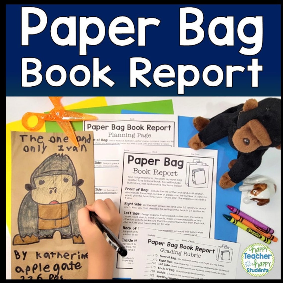 Paper Bag Book Report Template | Decorate a Paper Bag Based on Fiction ...