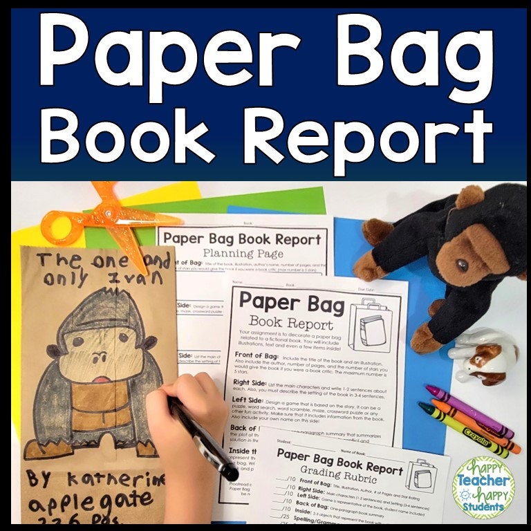 Paper Bag Book Report Template | Decorate a Paper Bag Based on Fiction ...