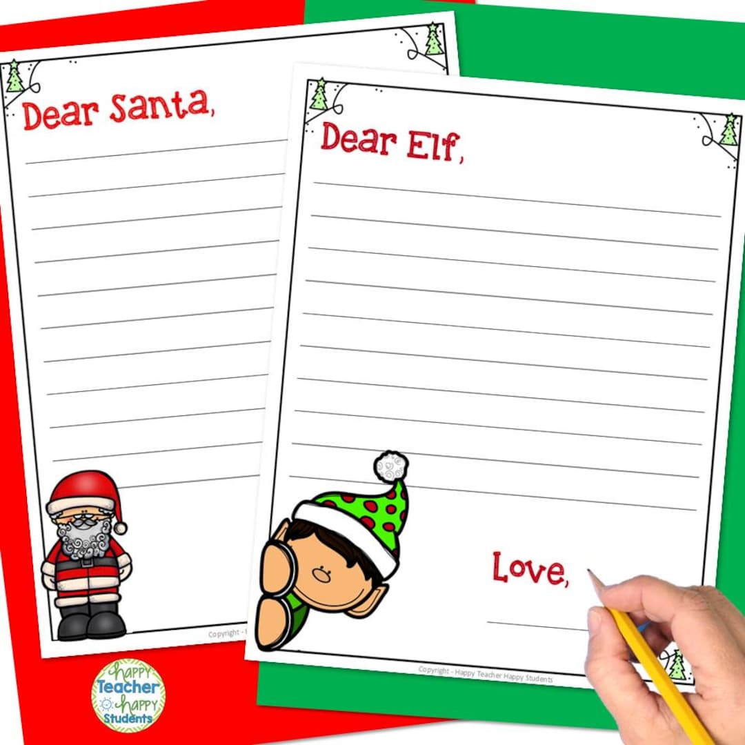 Dear Santa & Elf Letter Template: Kids Christmas Activity (digital ...