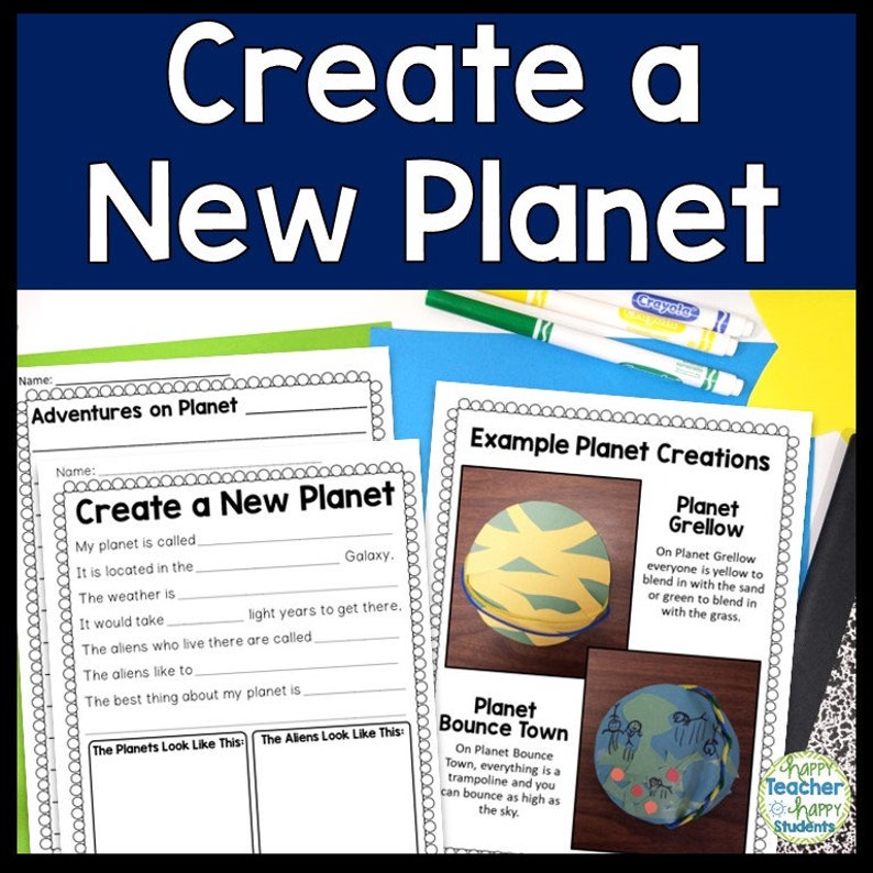 Create a Planet Solar System Writing & Drawing Activity Make a New ...