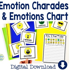 Emotions Charade Game & Chart: Social Emotional Learning Activity (PDF ...