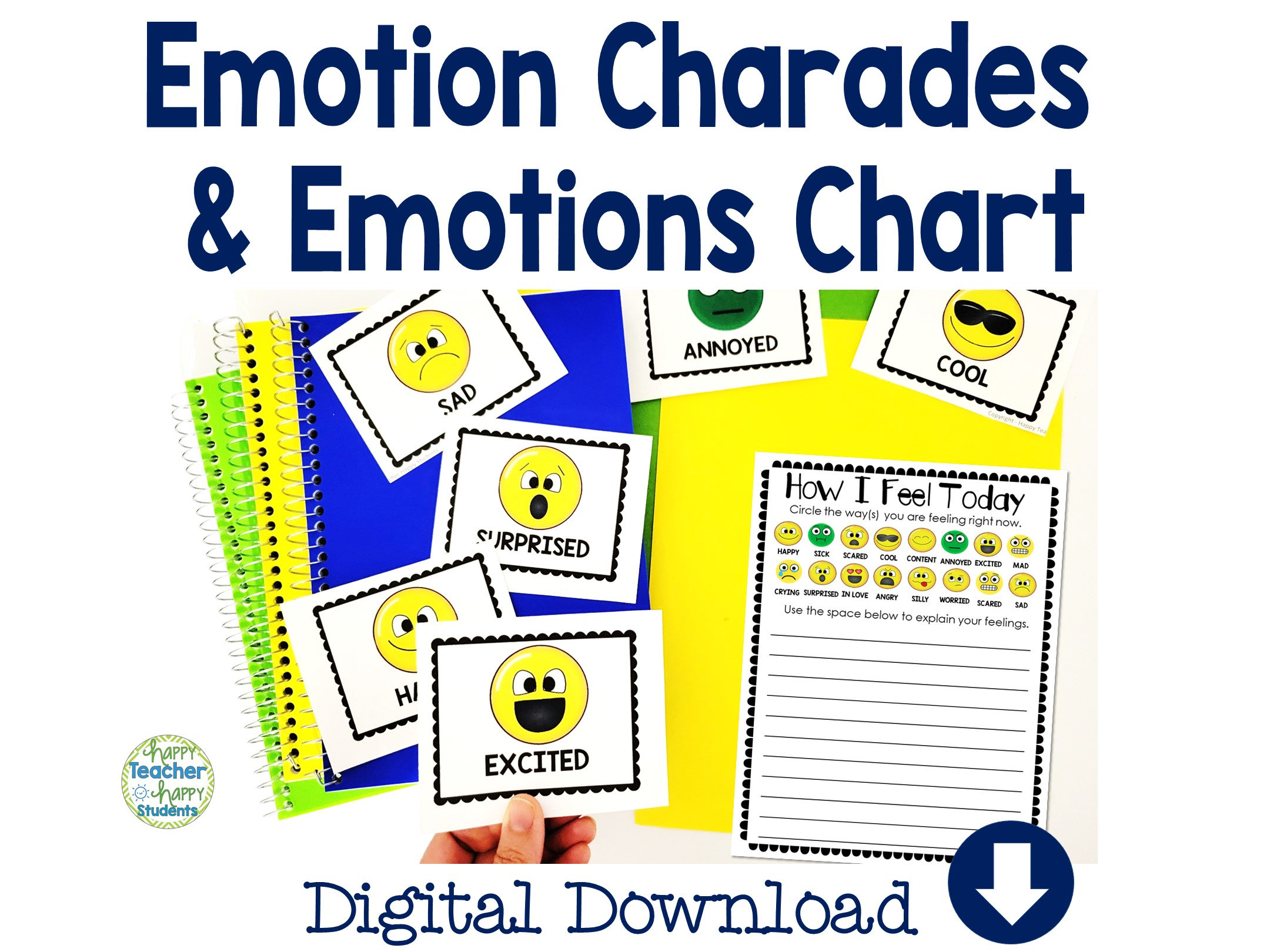 Emotions Charade Game & Chart: Social Emotional Learning Activity (PDF ...