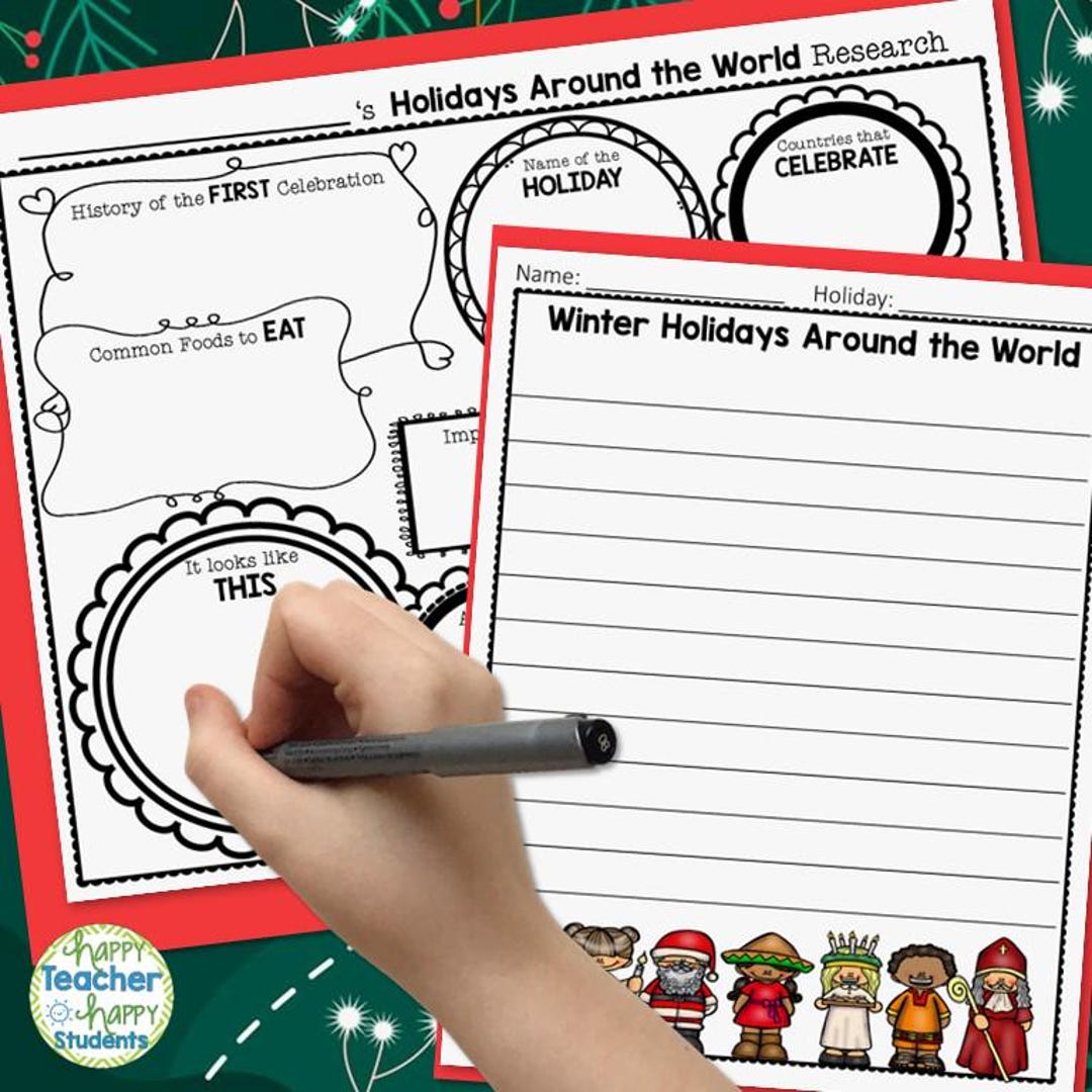 Winter Holidays Around the World Research Activity | Holidays Around ...