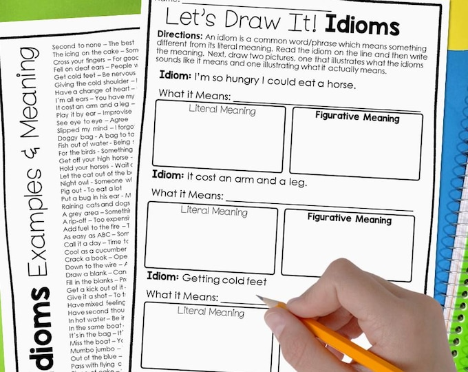 8 Printable "fill in the Blanks" Idioms English Worksheets! Fill in the ...