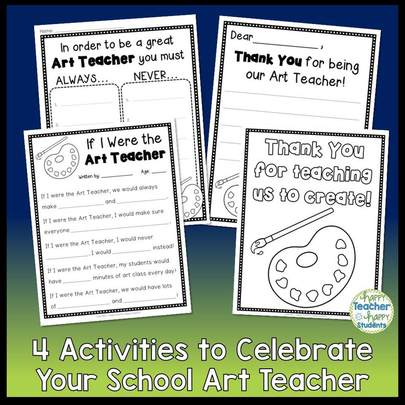 Art Teacher Appreciation Card | Thank You Card for Art Teacher (digital ...
