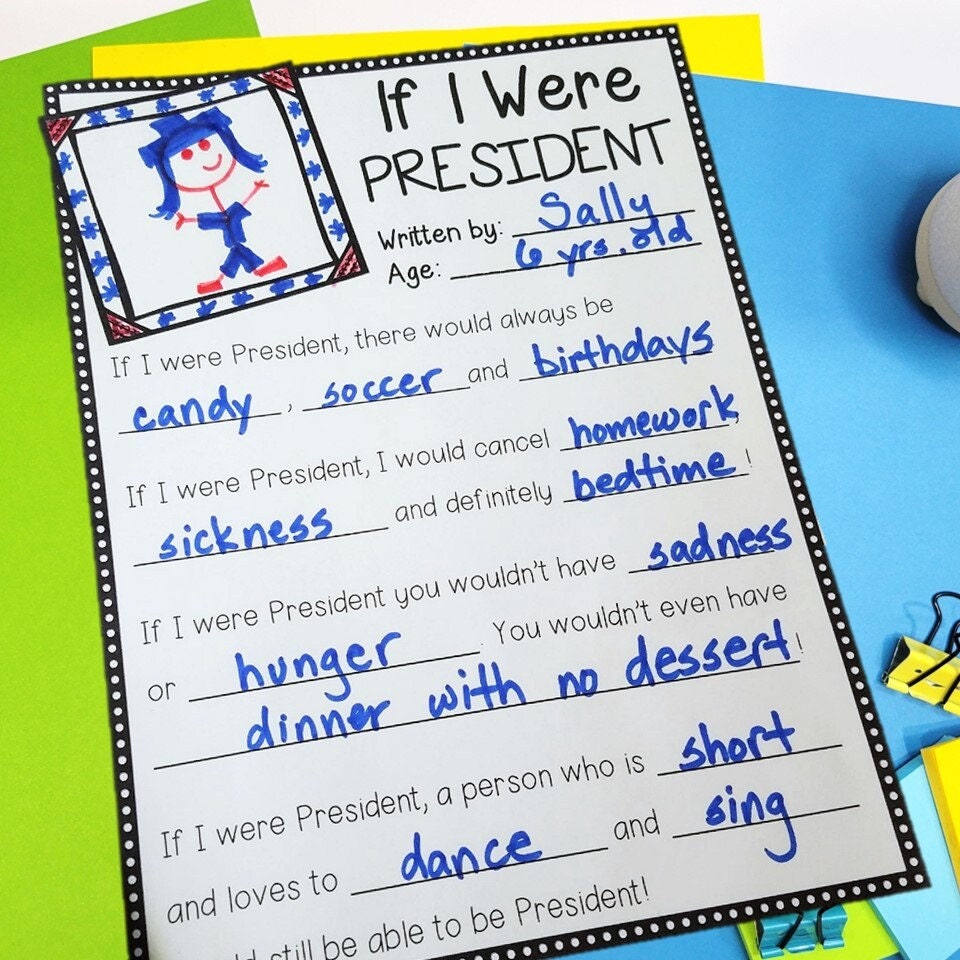 Election Writing Activity If I Were President If I Were in Charge of ...