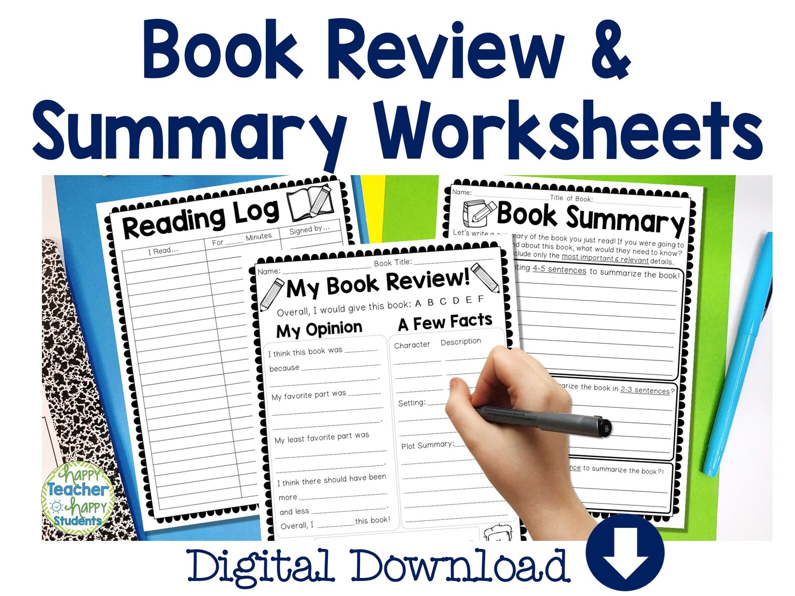 Book Review Template: Book Summary & Chapter Printable With FREE ...