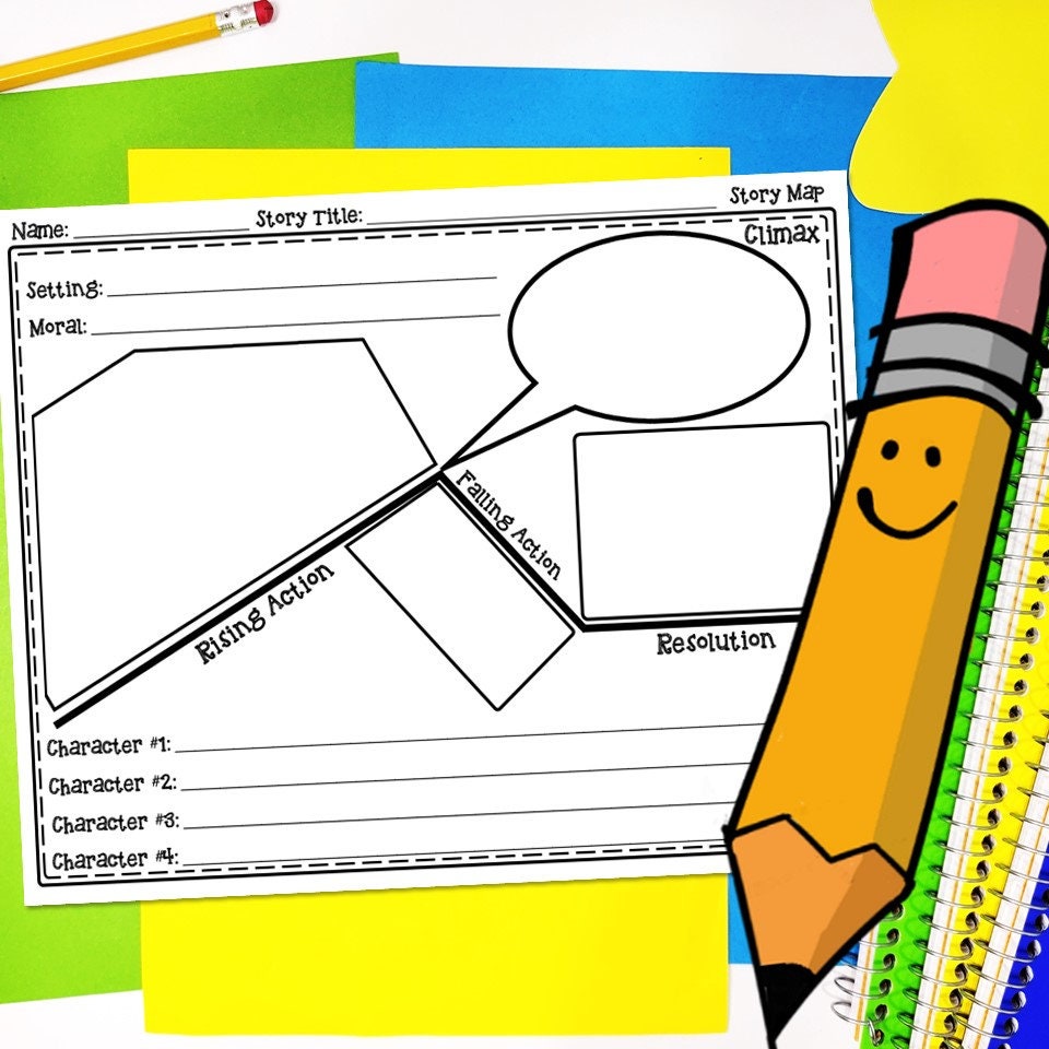 Story Map Graphic Organizer: Plot Diagram Template (digital Download ...