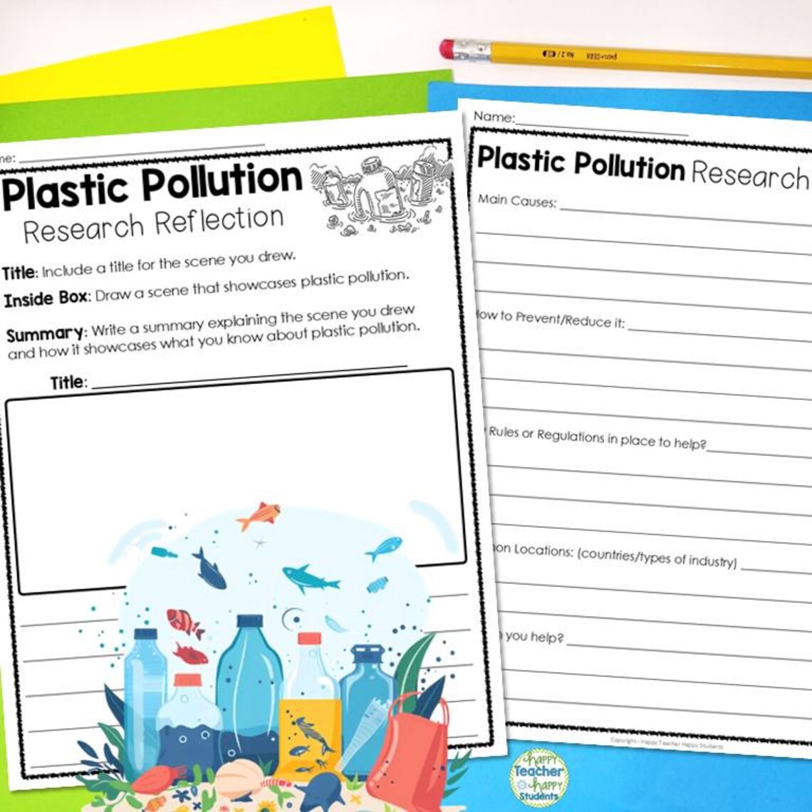 Plastic Pollution Research Activity: Draw & Summarize Pollution ...